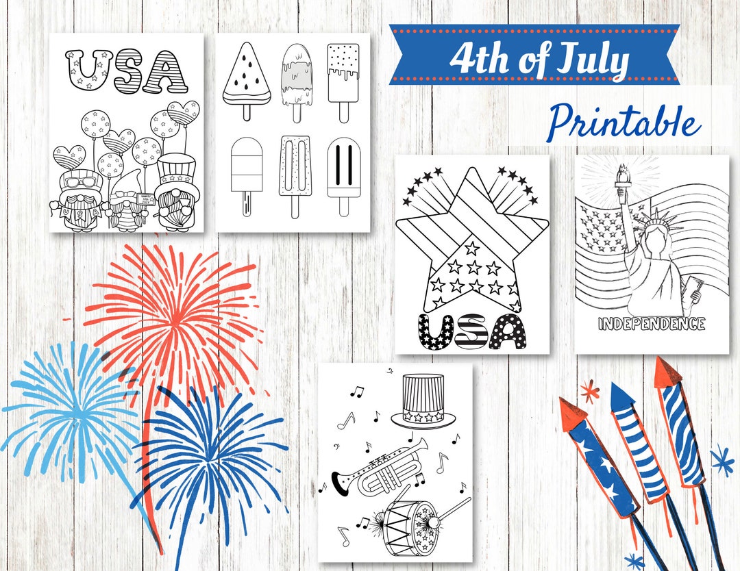 4th of July Coloring Pages, Printable, Independence Day, Kid Coloring ...