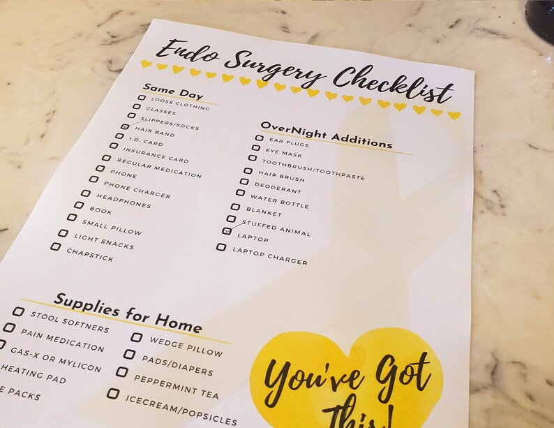 Endo Surgery Checklist, Endometriosis, Surgery Checklist, Laparoscopy ...