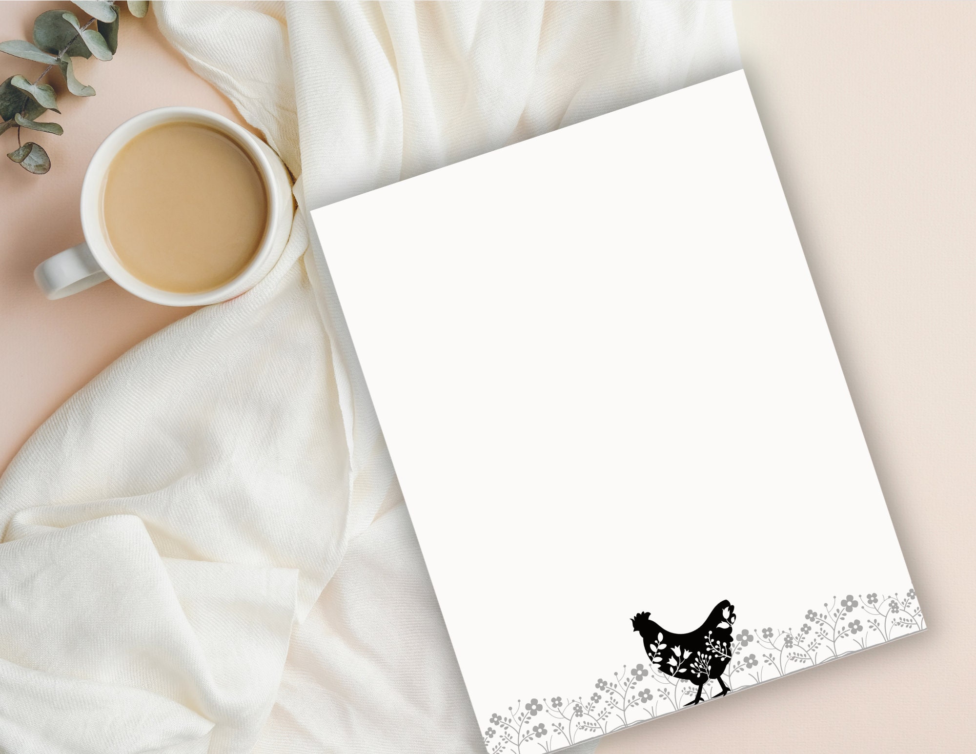 Printable Chicken Stationery, US Letter Size, Letterhead, Lined ...