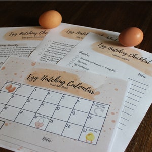 Peach Printable Egg Hatching Checklist, Egg Hatching Calendar, Egg Hatching Supplies List ...