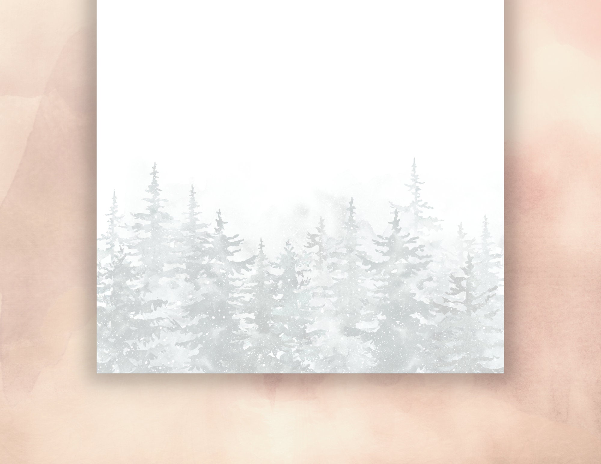Printable Snowy Trees, US Letter Size, Letterhead, Lined & Unlined ...