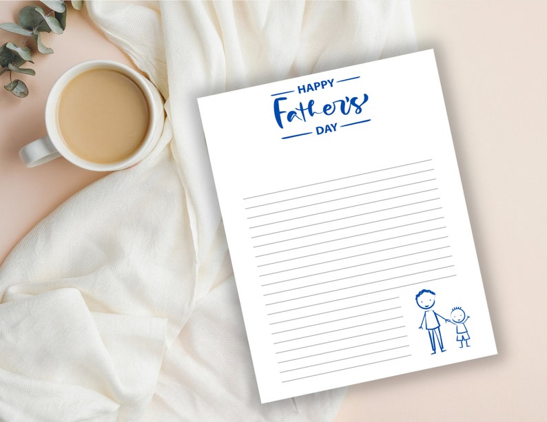 Printable Father's Day, US Letter Size, Letterhead, Lined & Unlined ...