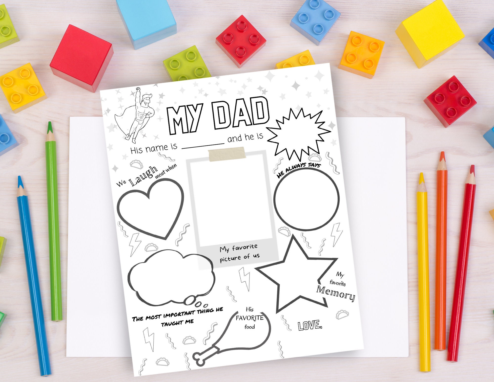 Printable My Dad All About Dad Customizable Template, Fathers Day or ...