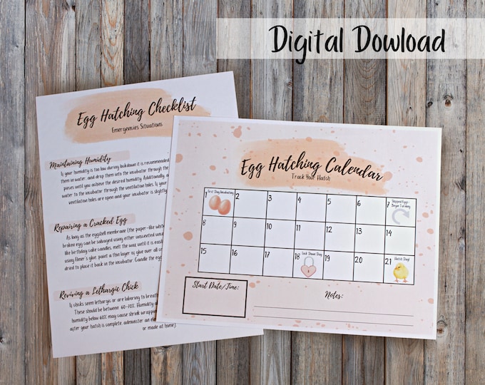 Printable Egg Hatching Checklist Kit With Calendar, Egg Calendar ...