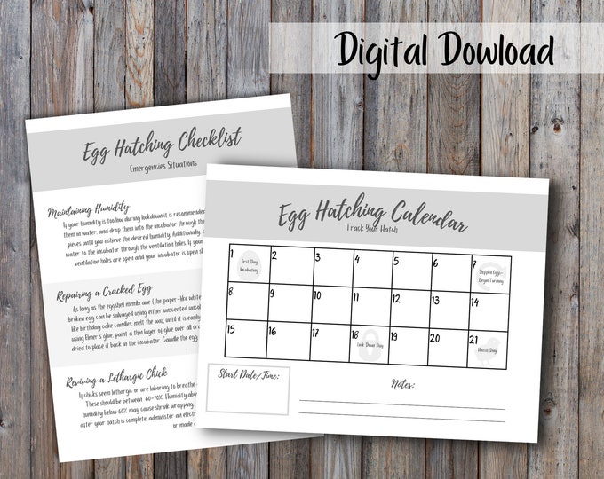 Printable Egg Hatching Checklist Kit With Calendar, Egg Calendar ...