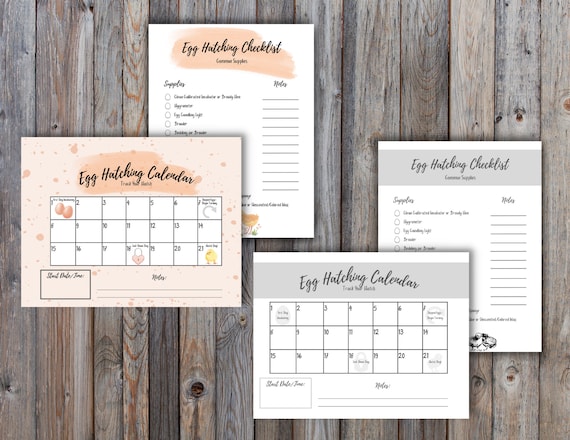 Laminated Egg Hatching Checklist Egg Hatching Calendar Egg - Etsy