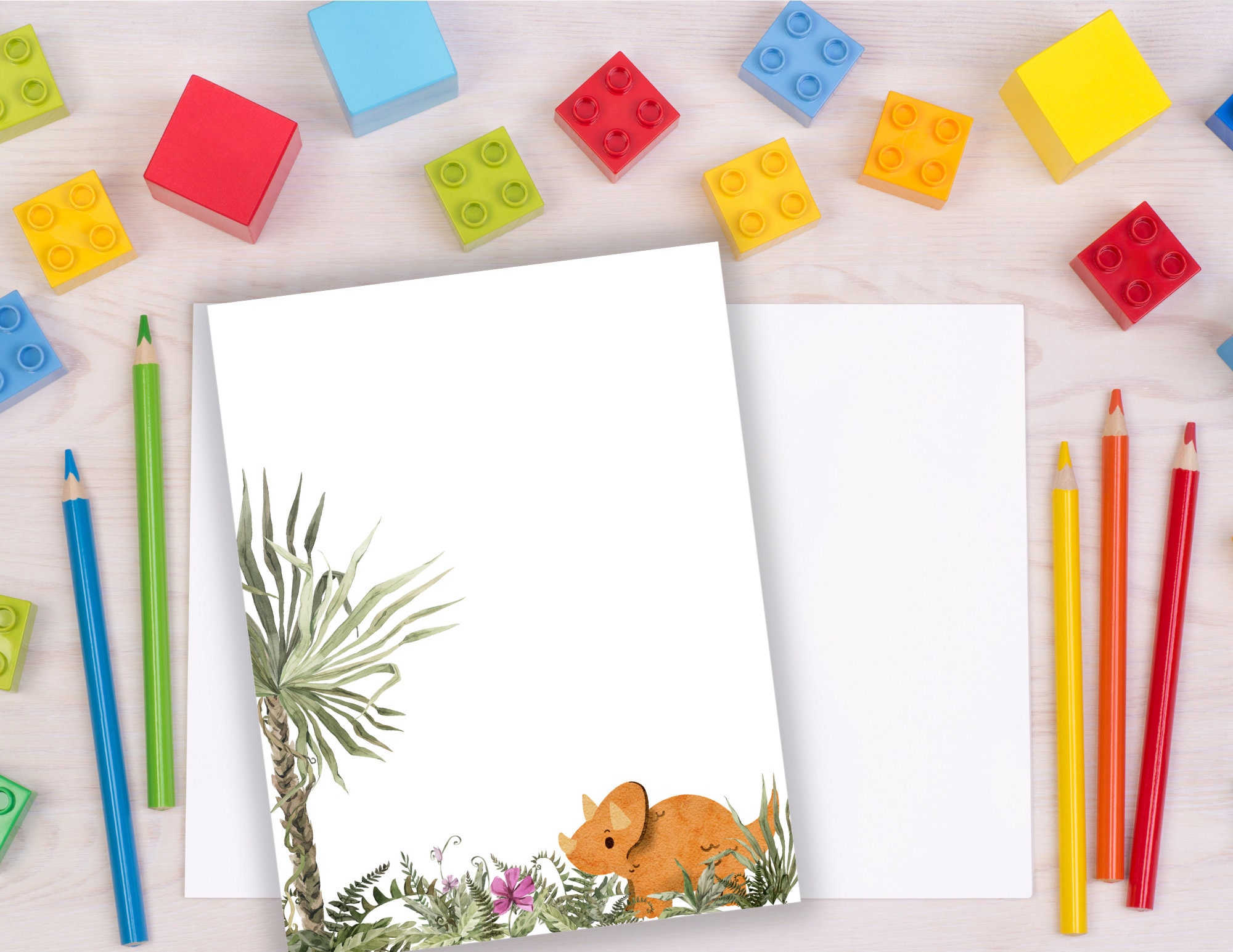 Printable Dinosaur Stationery, US Letter Size, Letterhead, Lined ...