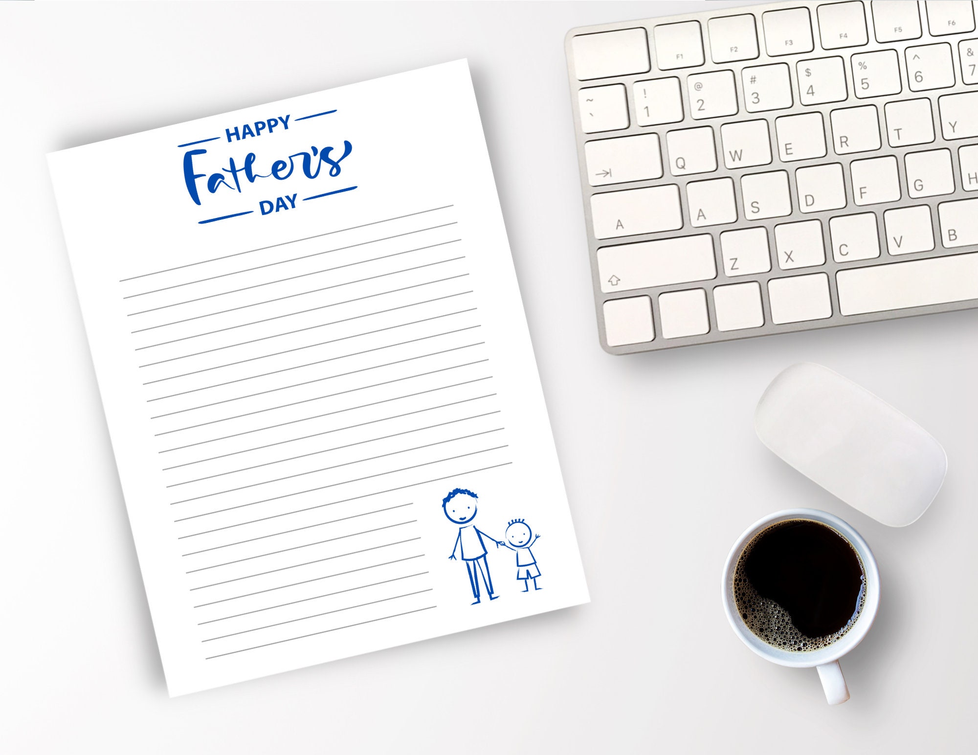 Printable Father's Day, US Letter Size, Letterhead, Lined & Unlined ...