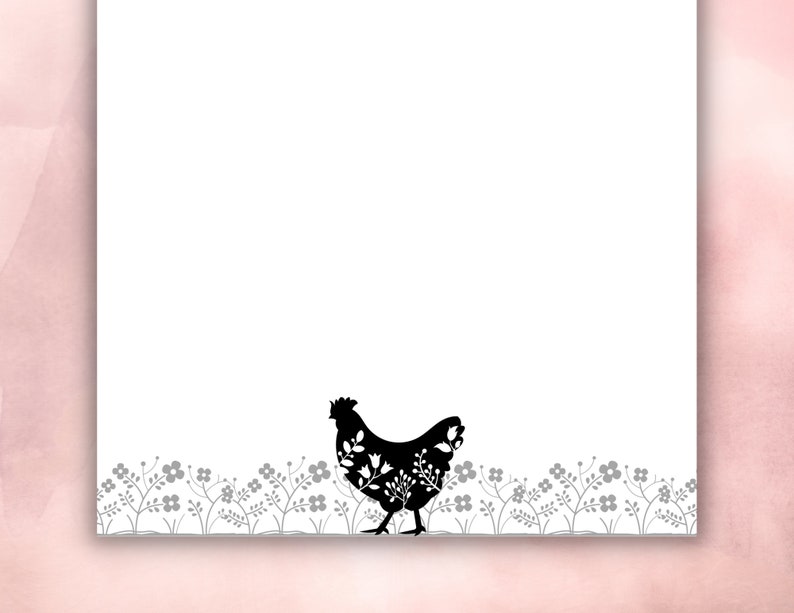 Printable Chicken Stationery, US Letter Size, Letterhead, Lined ...