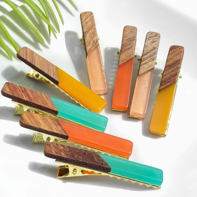 Wooden Hair Clips Acryl Wood Hair Clips BOHO Chic Hair - Etsy