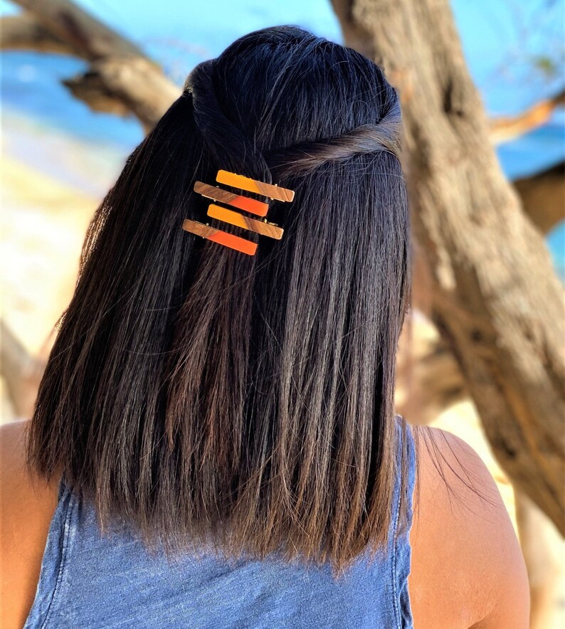 Wooden Hair Clips Acryl Wood Hair Clips BOHO Chic Hair - Etsy