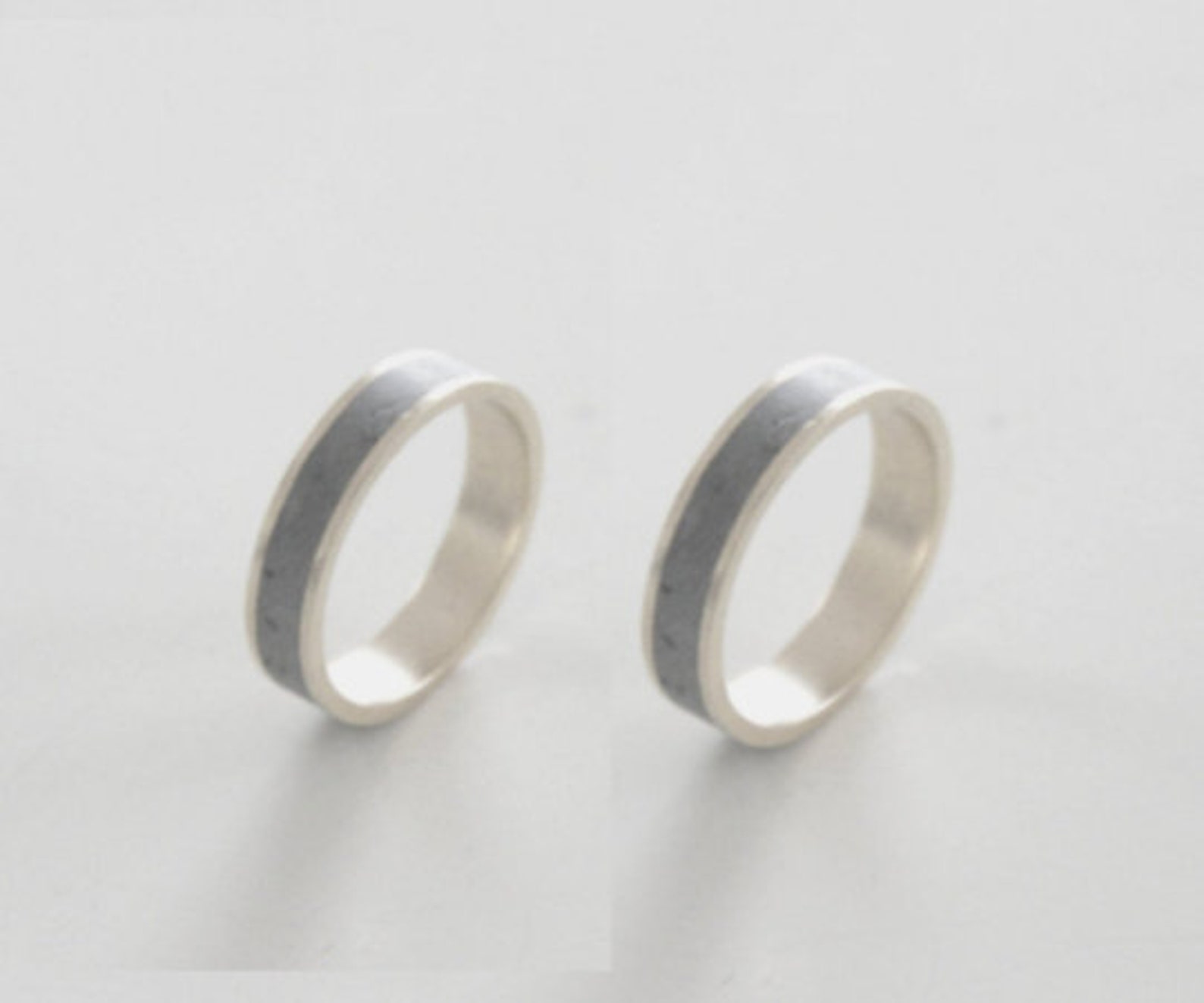 Matching Silver Bands Couples Ring Unisex Ring Concrete - Etsy