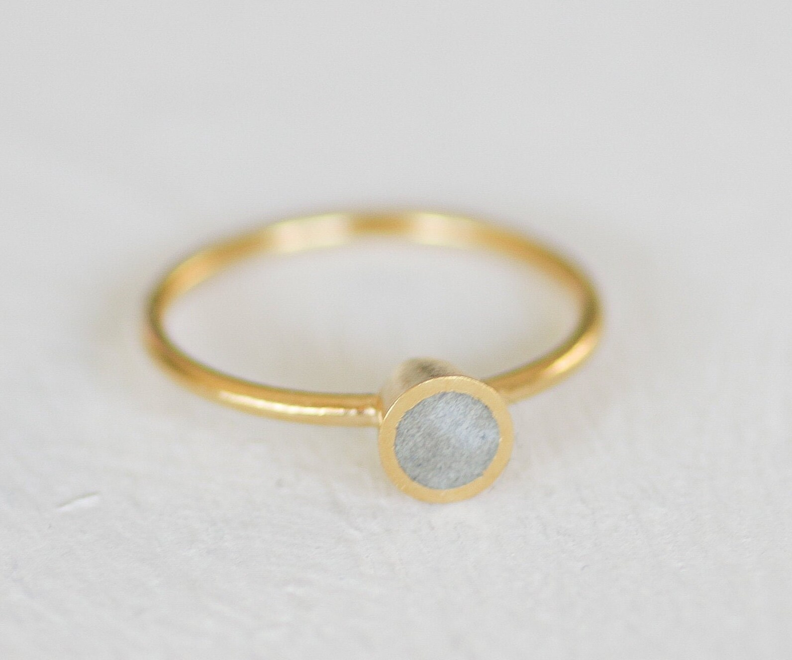 Gold and Concrete Engagement Cone Shape Ring - Etsy