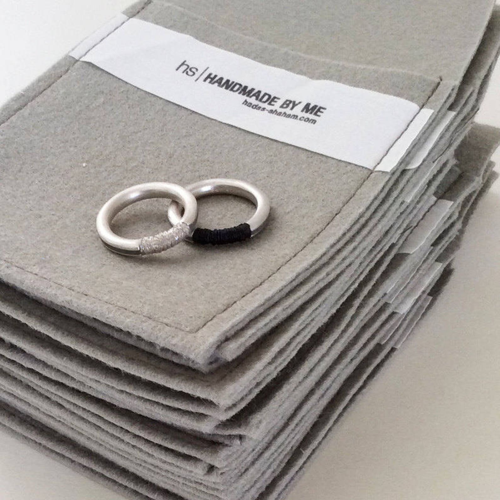 Silver and Concrete Blue Thread Band Ring - Etsy