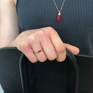 Dainty Gold Ring With Red String - Etsy