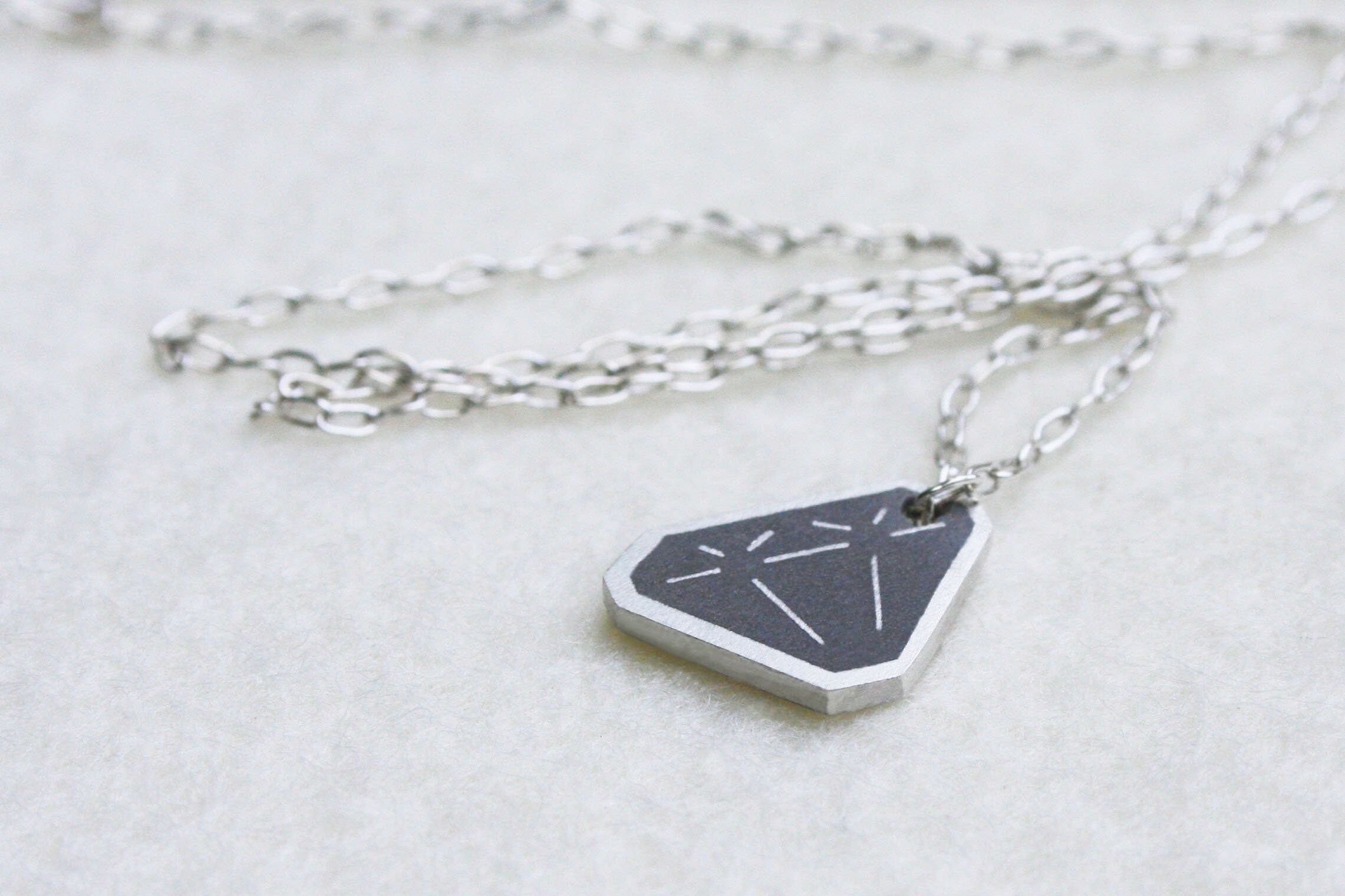 Gold Pendant With Flat Diamond Shape Modern Pendant - Etsy