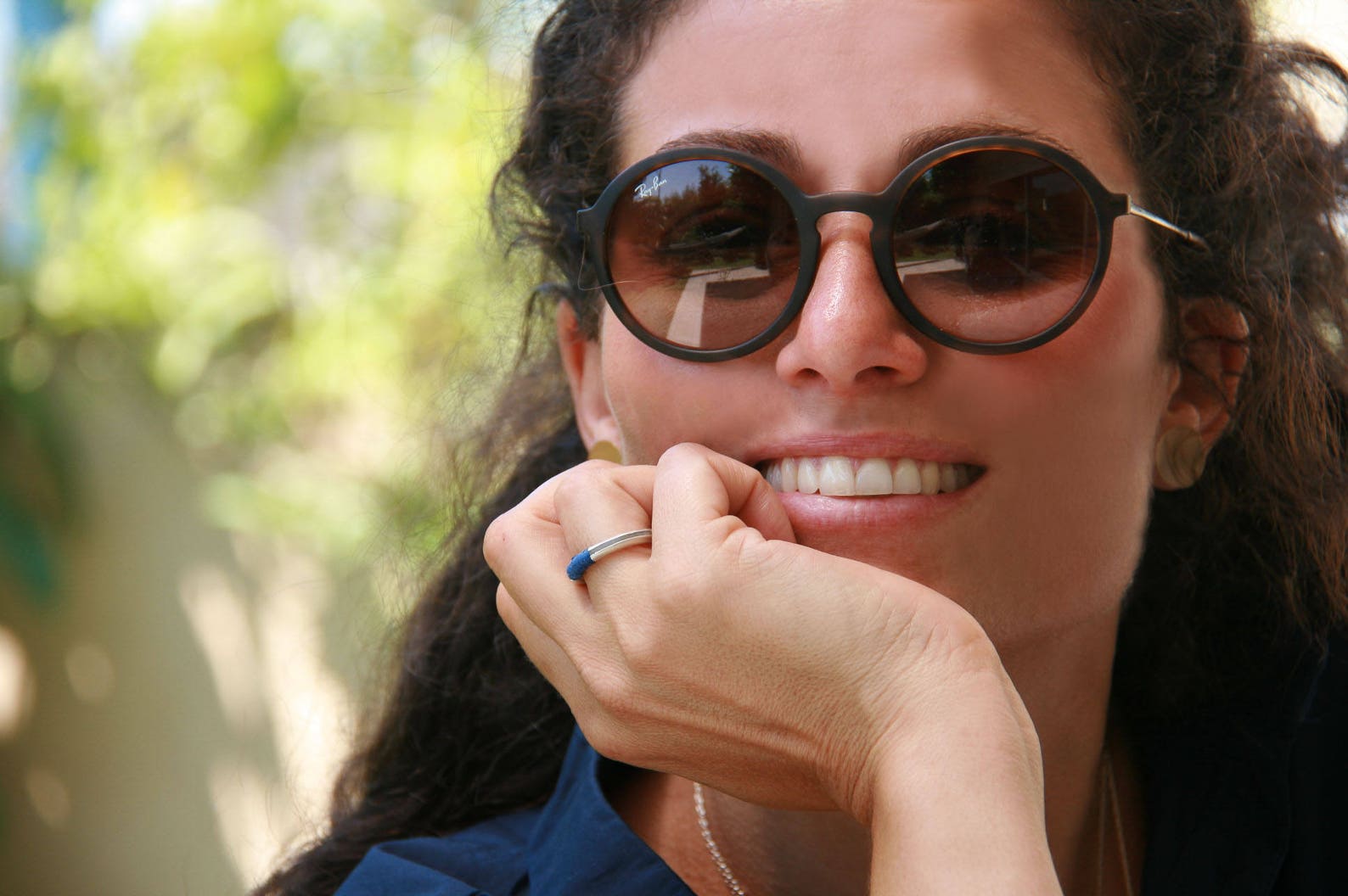 Silver and Concrete Red Thread Band Ring - Etsy