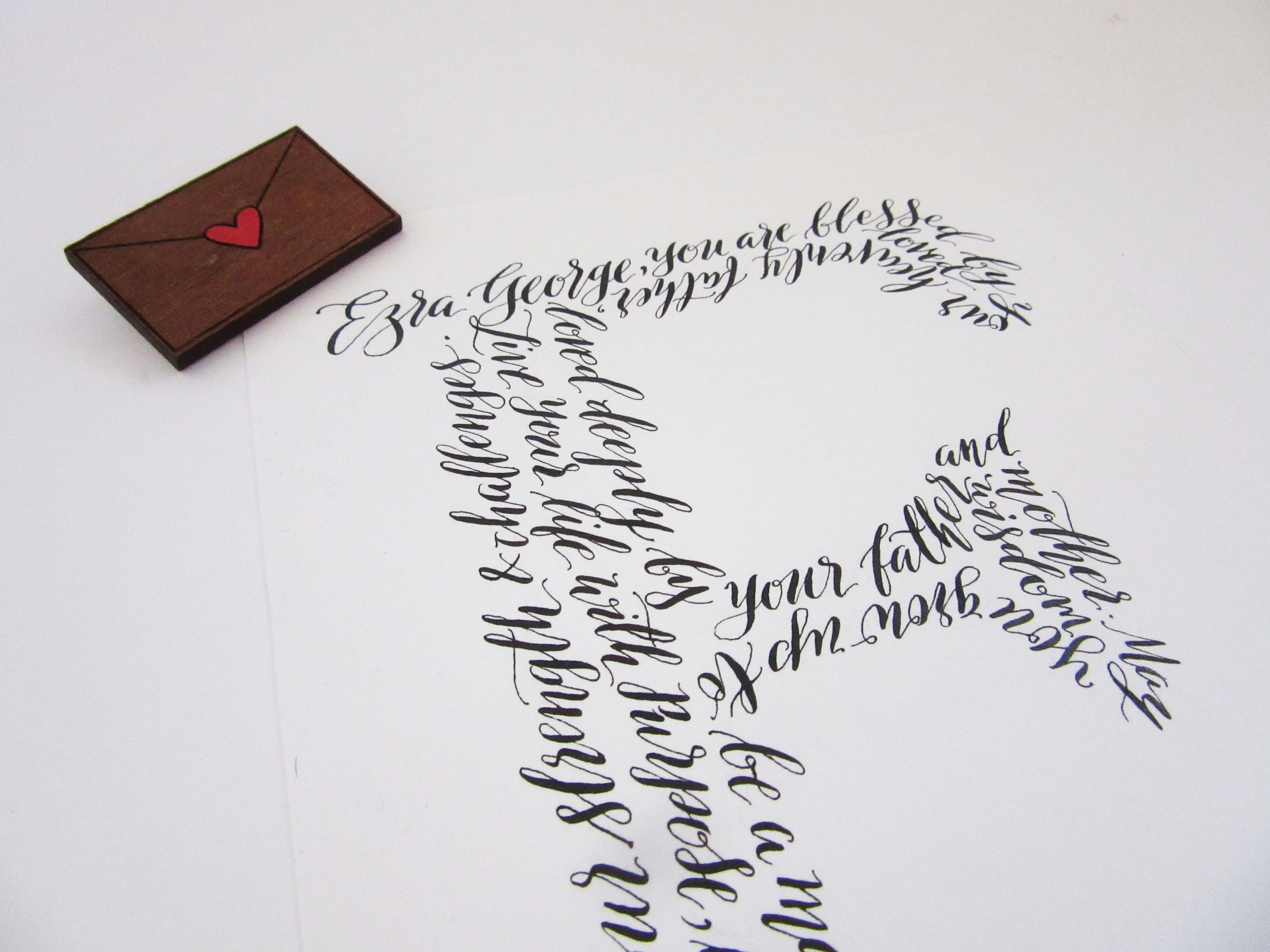 Custom Hand-calligraphy Letter Artwork Baptism Christening - Etsy Australia