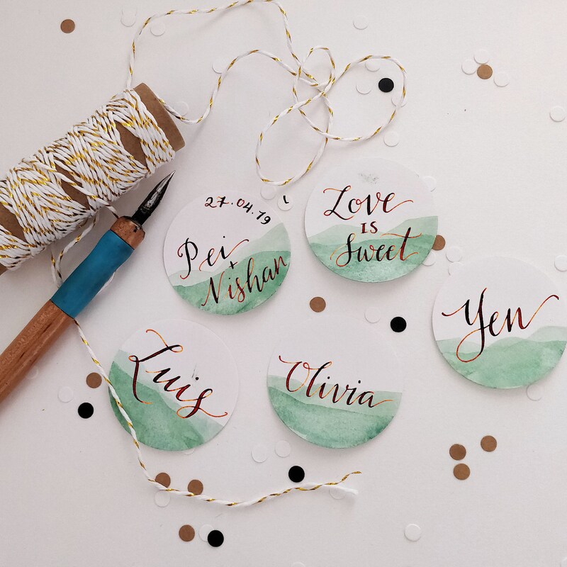 Calligraphy Tags - Etsy