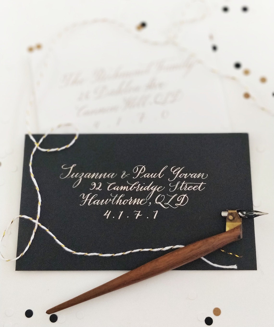 Custom Calligraphy Envelope Addressing in SILVER INK - Etsy