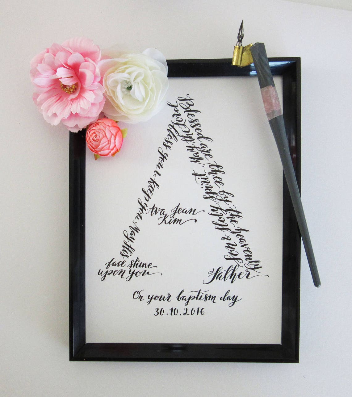 Custom Hand-calligraphy Letter Artwork Baptism Christening - Etsy Australia