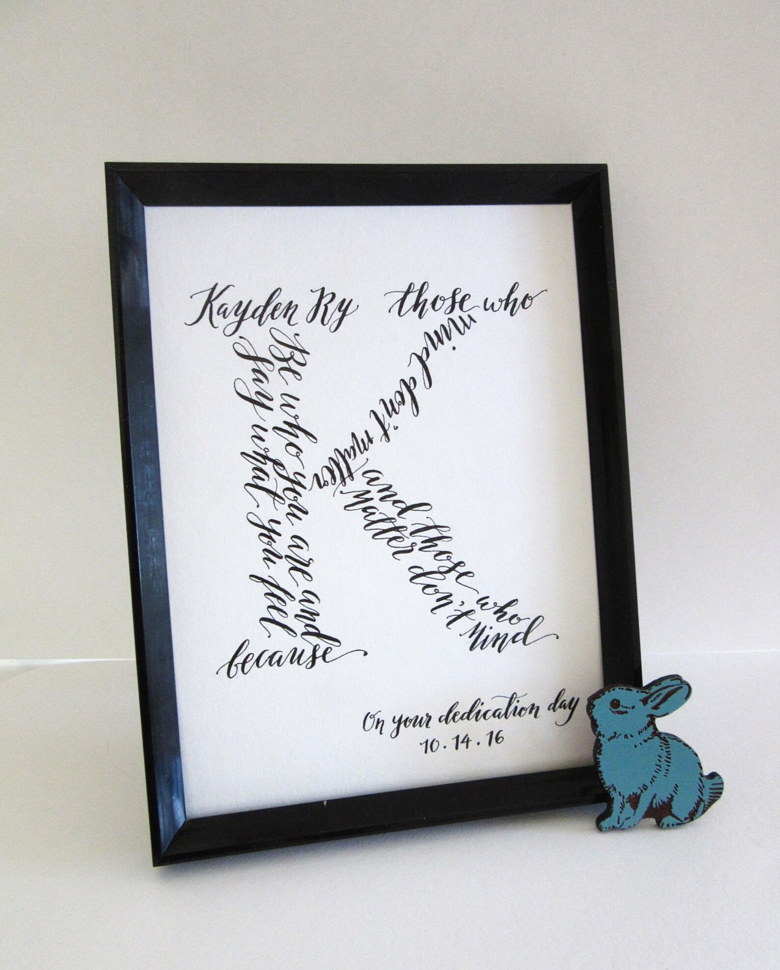 Custom Hand-calligraphy Letter Artwork Baptism Christening - Etsy