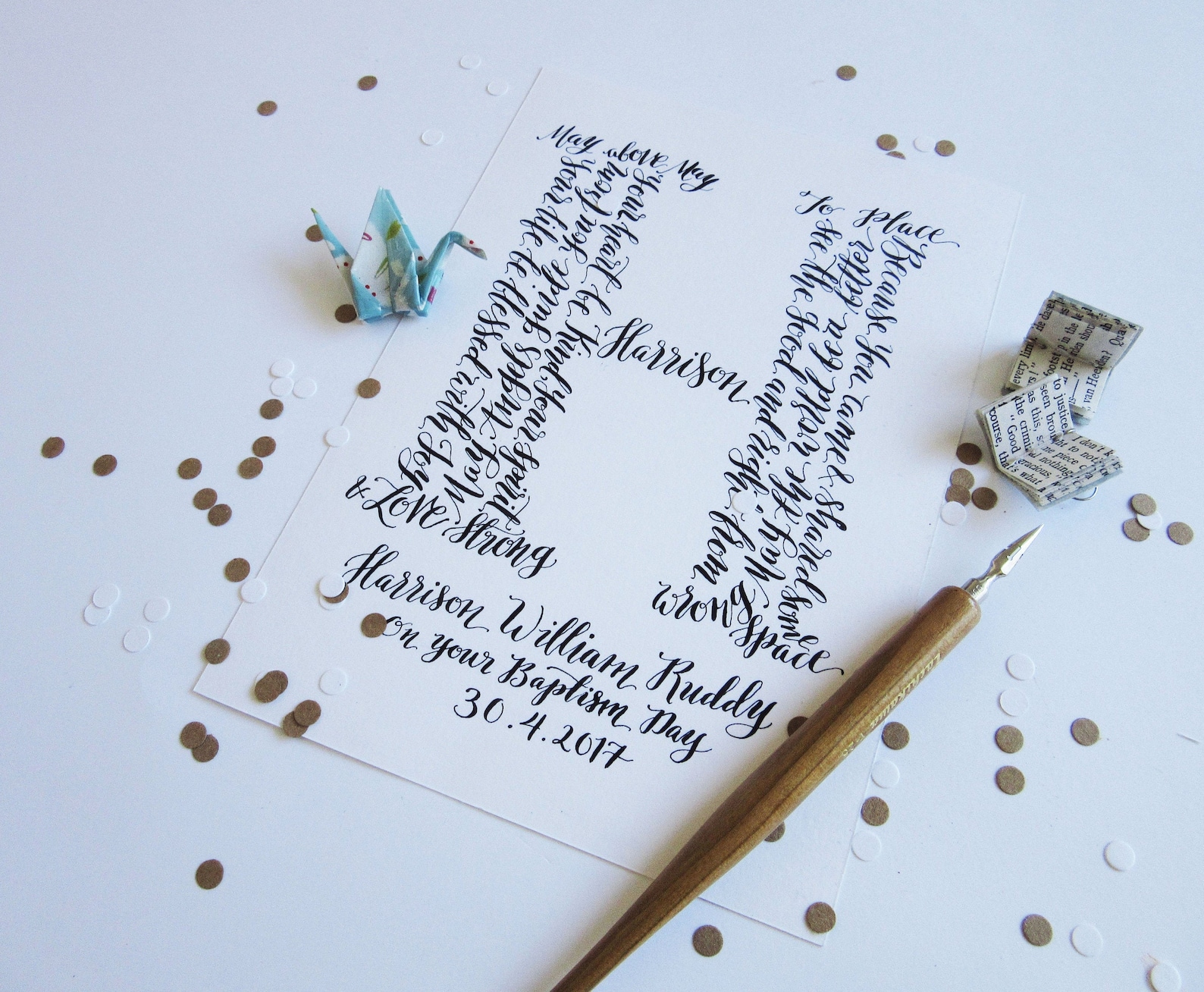 Custom Hand-calligraphy Letter Artwork Baptism Christening - Etsy