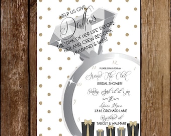 Printable Invitation Around the Clock Wedding/bridal Shower Invitation ...