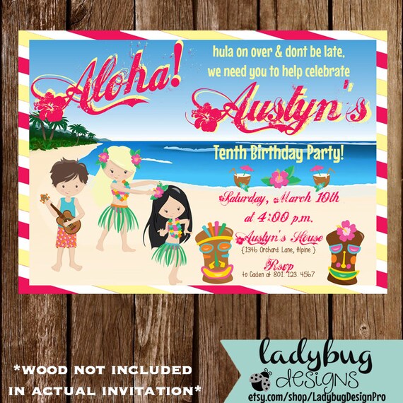 Hula Party Invitation | Etsy