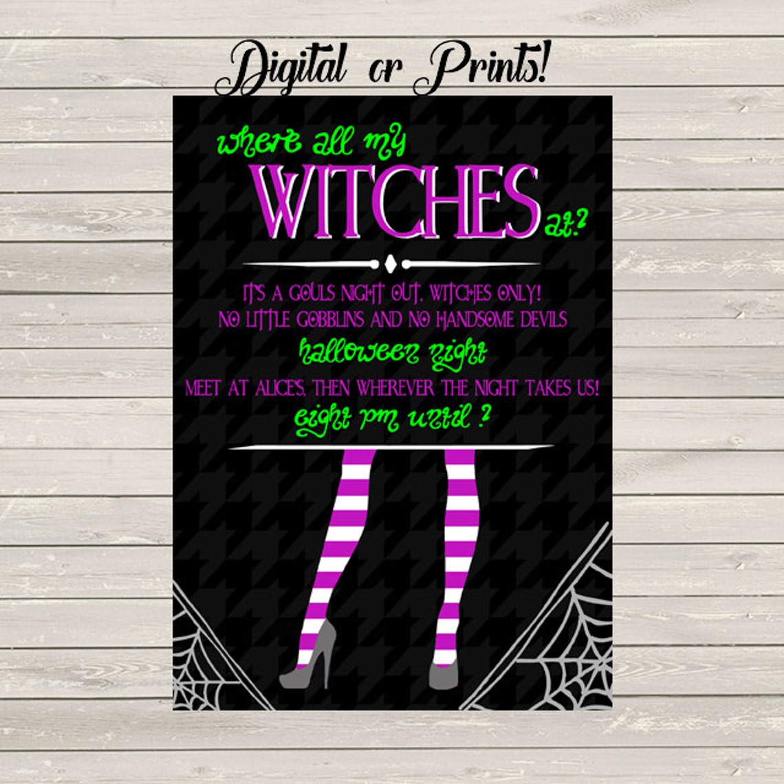 Halloween Girls Night Out Invite Invitation Adults Only Personalized ...