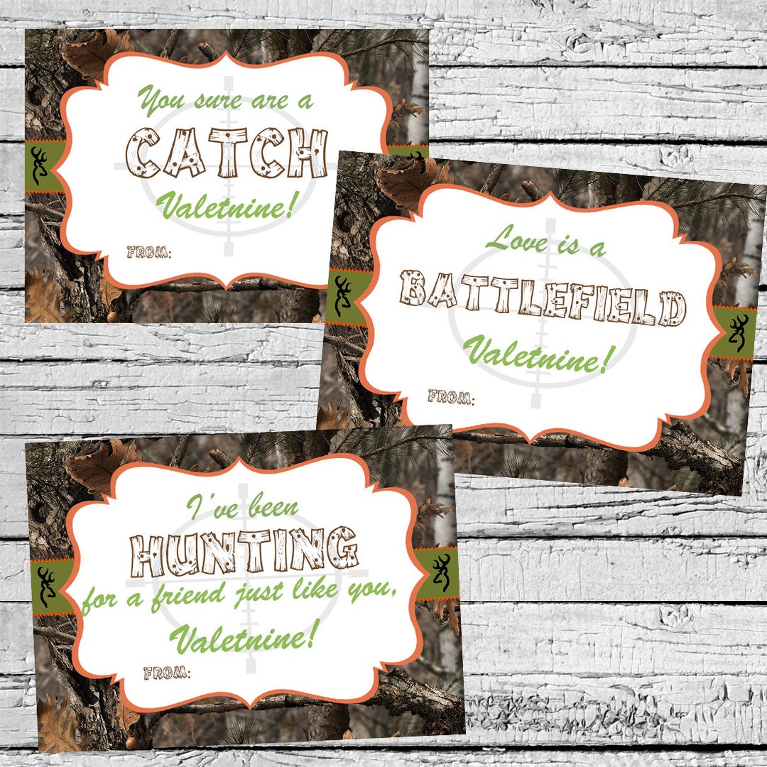 Camo Valentines - Printable! - Etsy