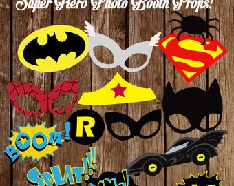 Super Hero Photo Booth Props - Etsy