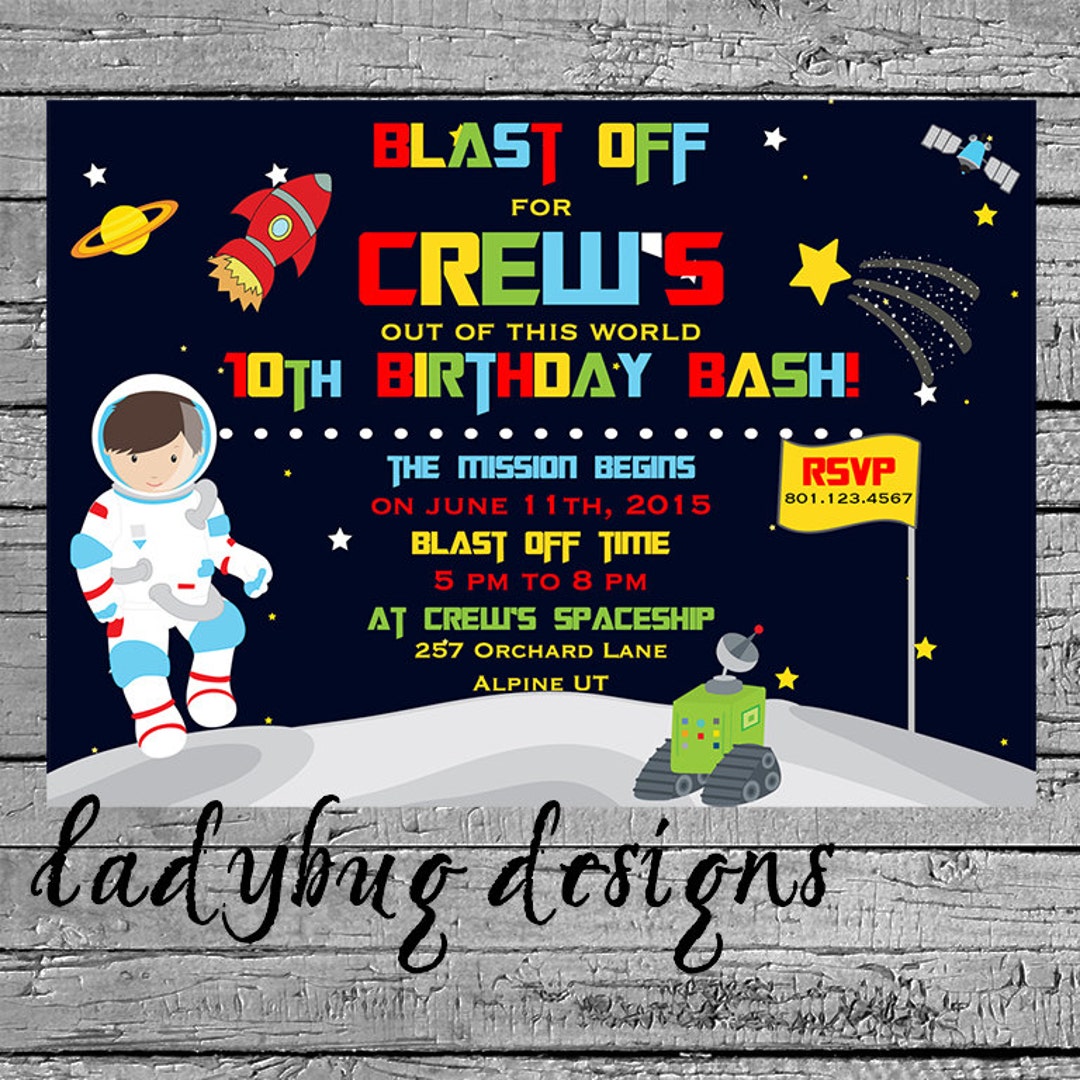 Space Invitation - Etsy