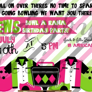 Bowling Invitation - Etsy