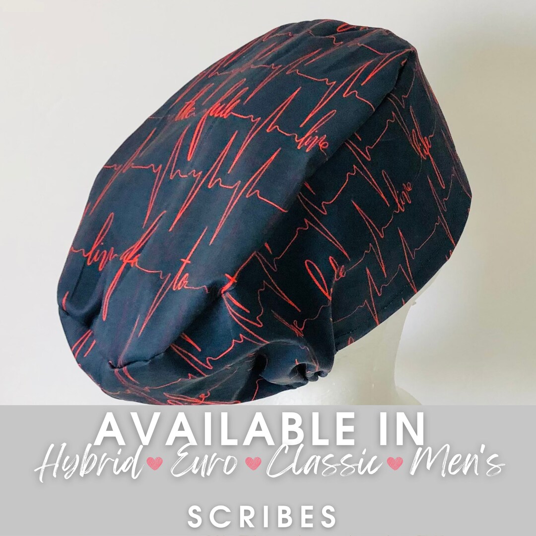 Live Life to the Full EKG Surgical Caps Hybrid Euro Men's Scrub Cap - Etsy