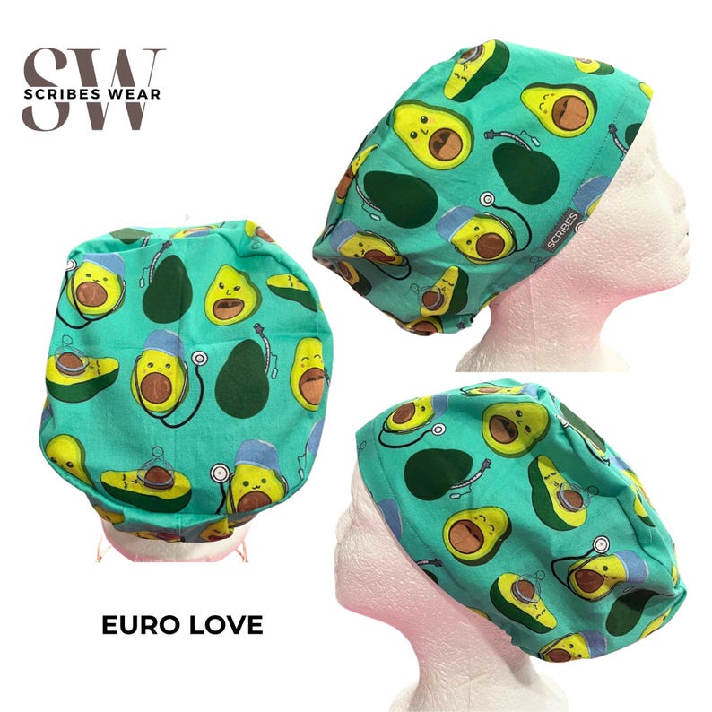 Intubated Avocado Mallampati Scrub Cap| Surgical Caps | Pony | Euro ...