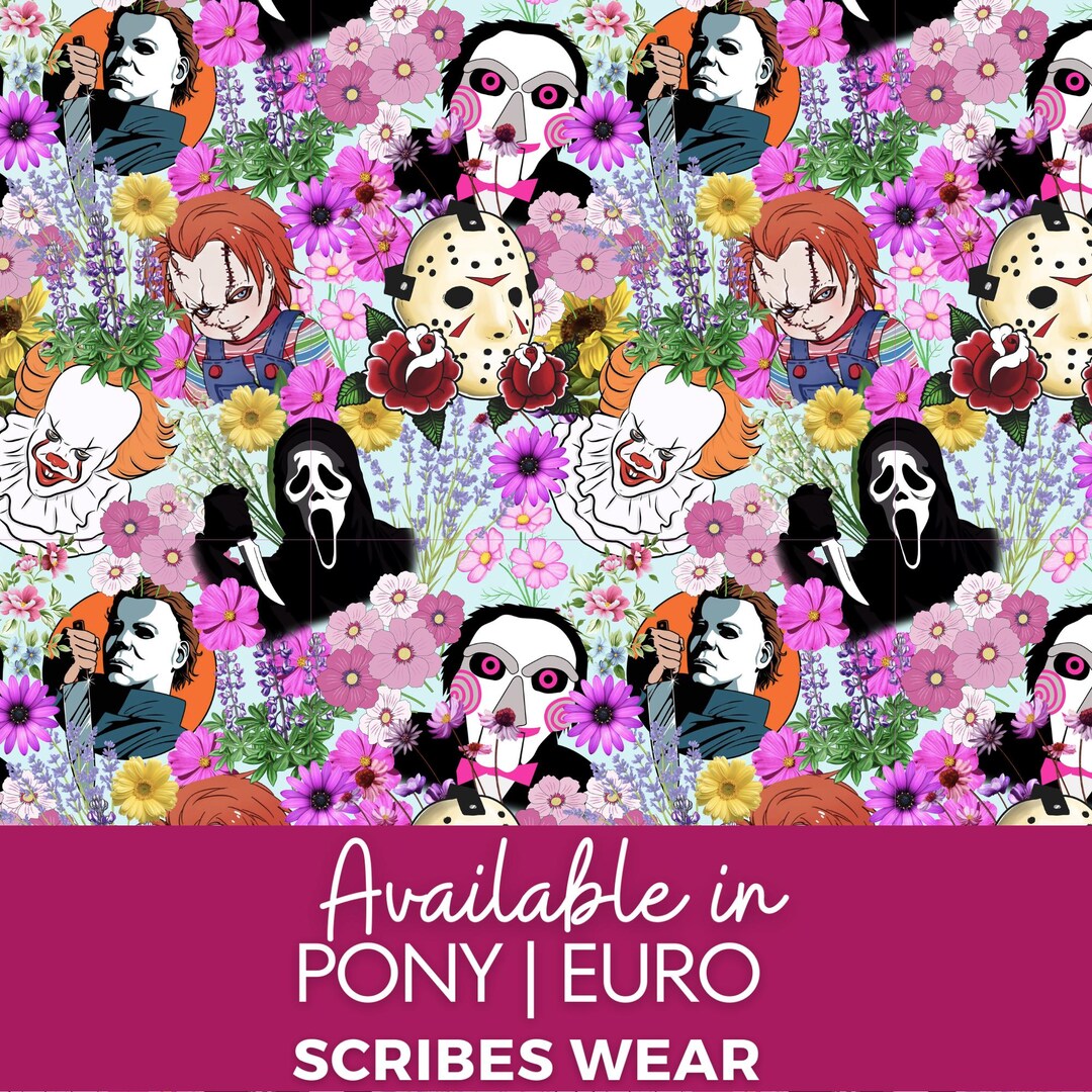 Blooming Scream, Jason, Chucky and Friends Halloween Scrub Cap Scary ...