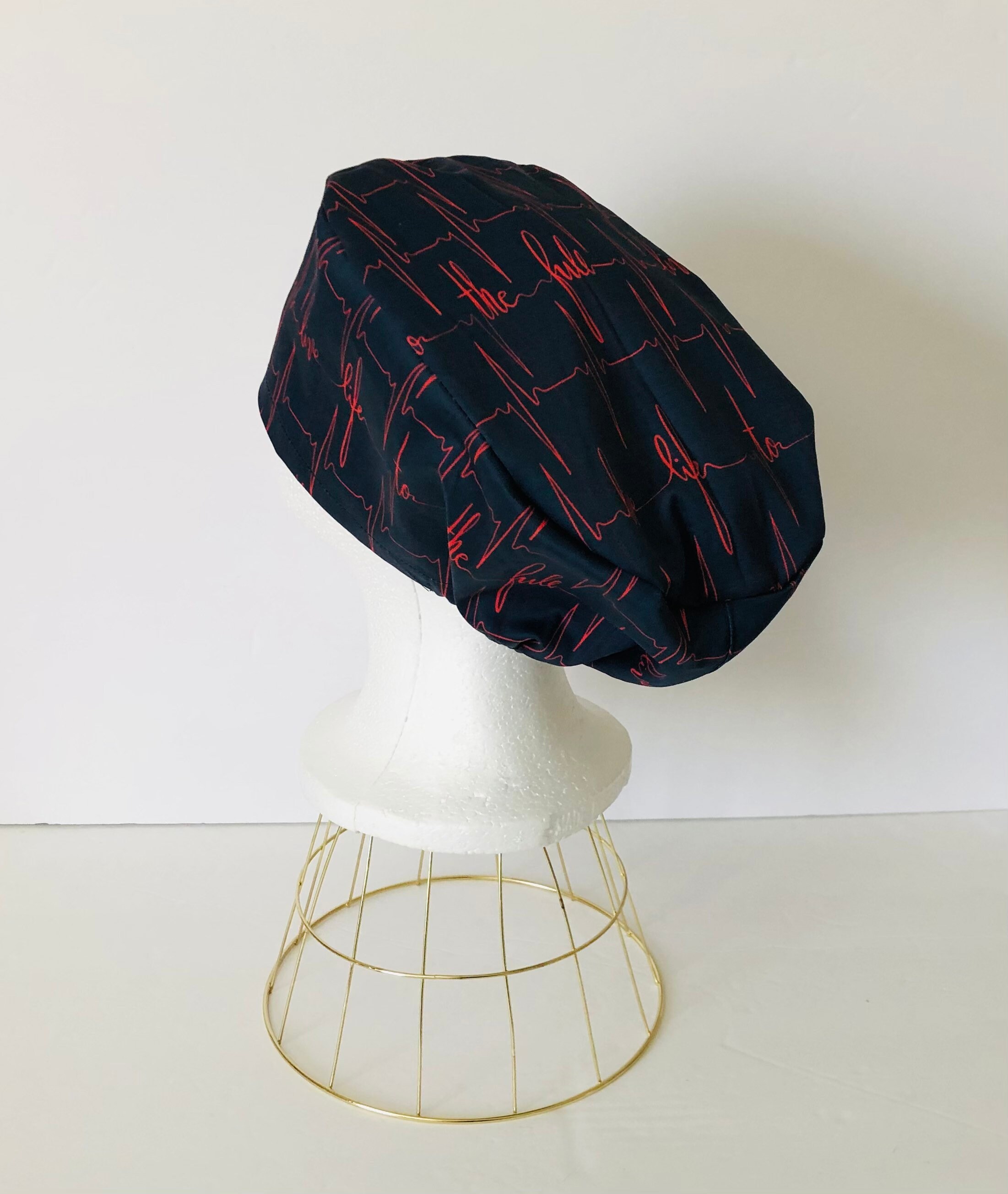 Live Life to the Full EKG Surgical Caps Hybrid Euro - Etsy