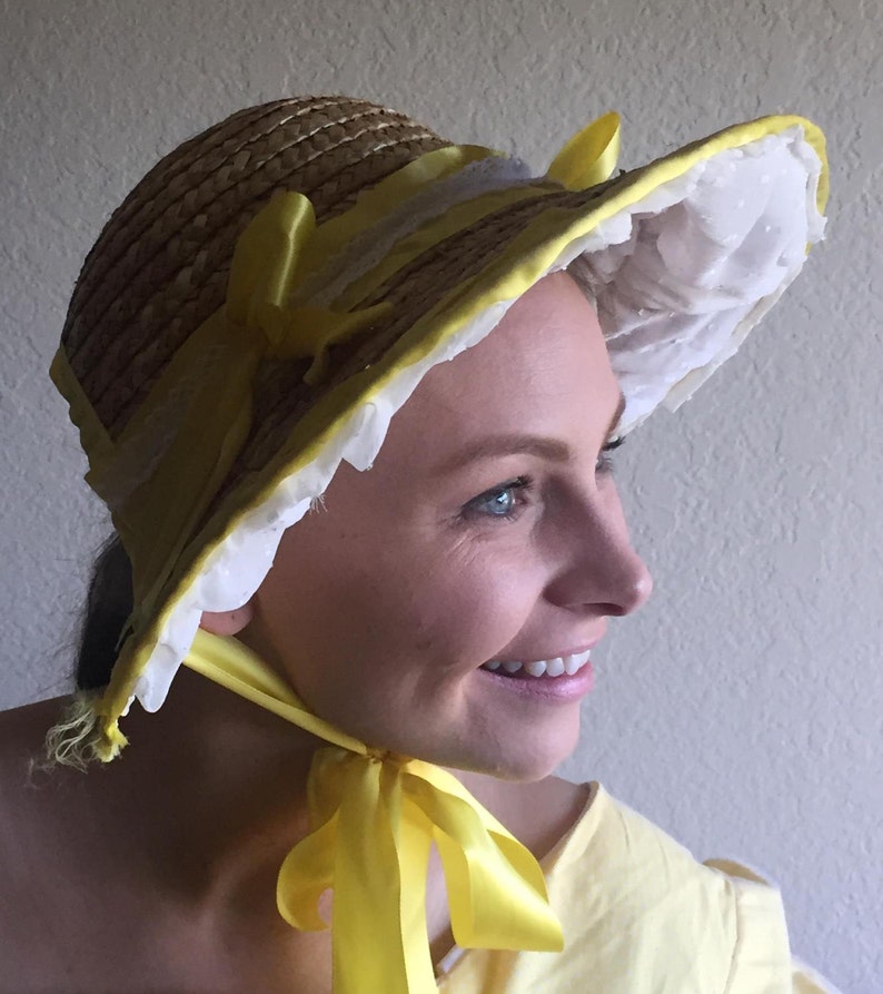 Le Straw Bonnet Regency Style | Etsy