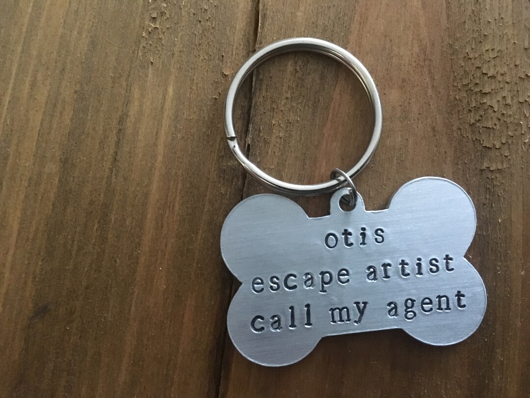 Double Sided Dog ID Tag: "escape Artist Call My Agent" - Etsy