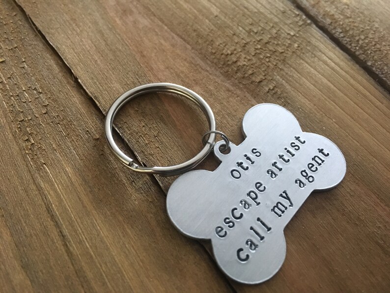 Double Sided Dog ID Tag: escape Artist Call My - Etsy
