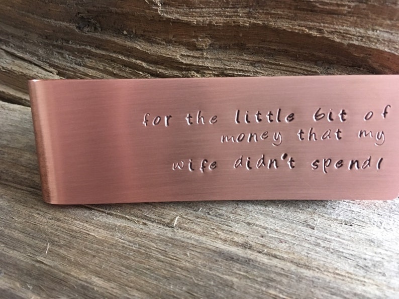 Money Clip: "for the Little Bit of Money That My Wife Didn't Spend" - Etsy