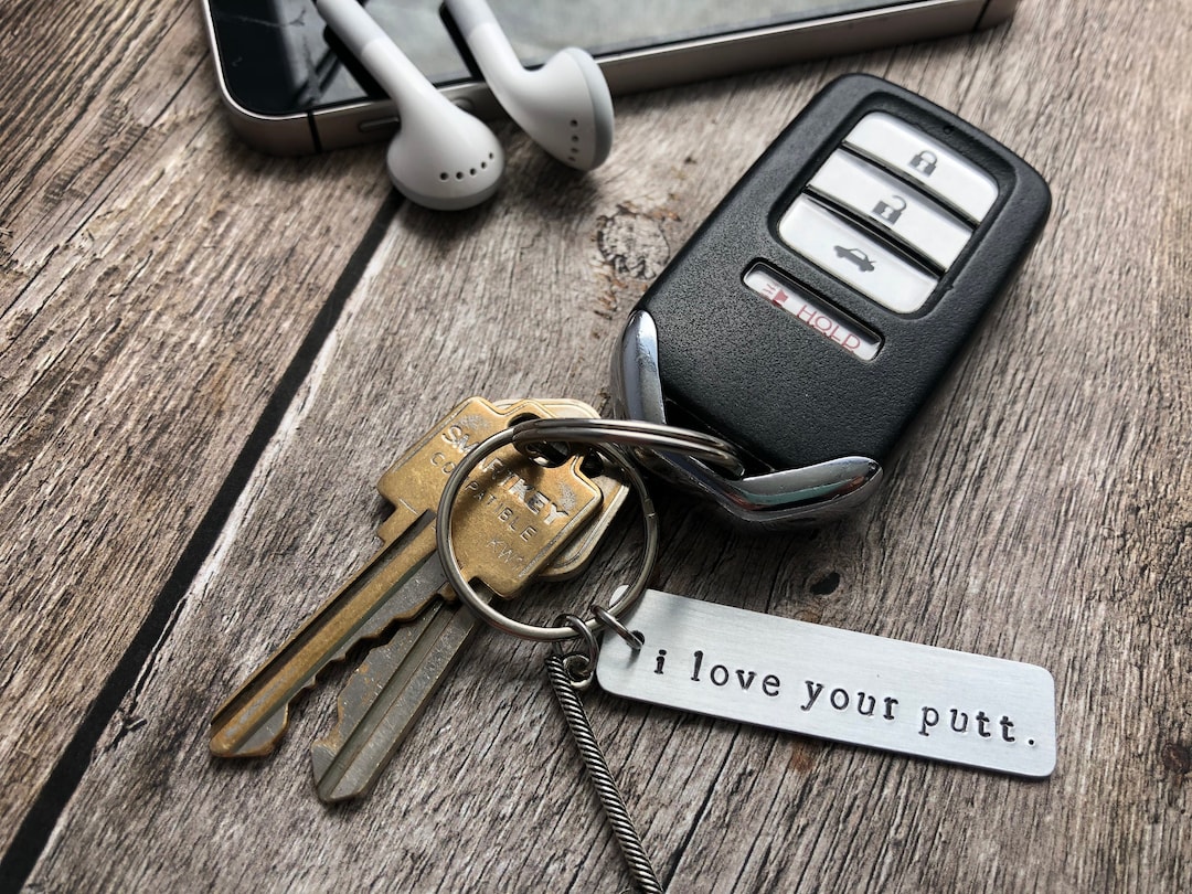 Hand Stamped Keychain "i Love Your Putt" With Golf Club Charm - Golf ...