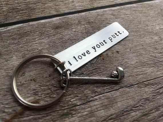 Hand Stamped Keychain i Love Your Putt With Golf - Etsy