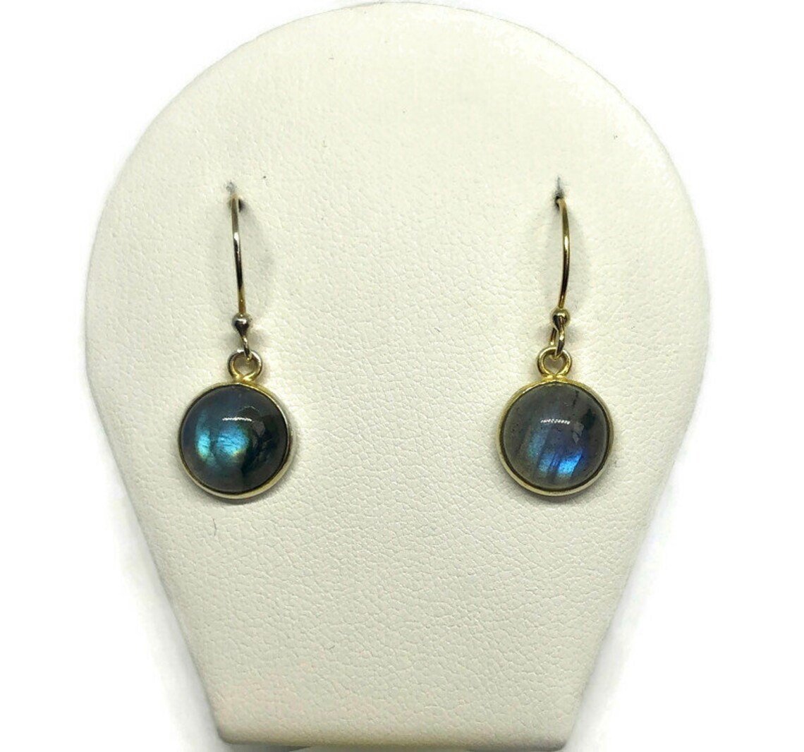 Labradorite Earrings, Drop Earrings, Gemstone Jewellery, Bezel Earrings ...