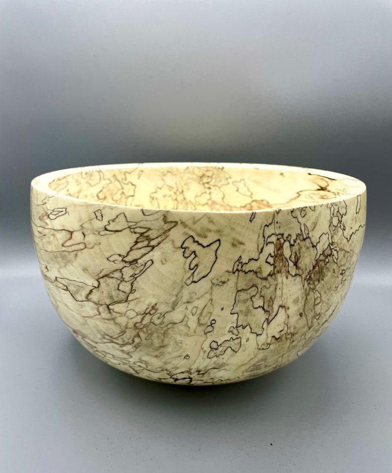 Handcrafted Bleached Spalted Wood Bowl – Organic Hand Turned ...