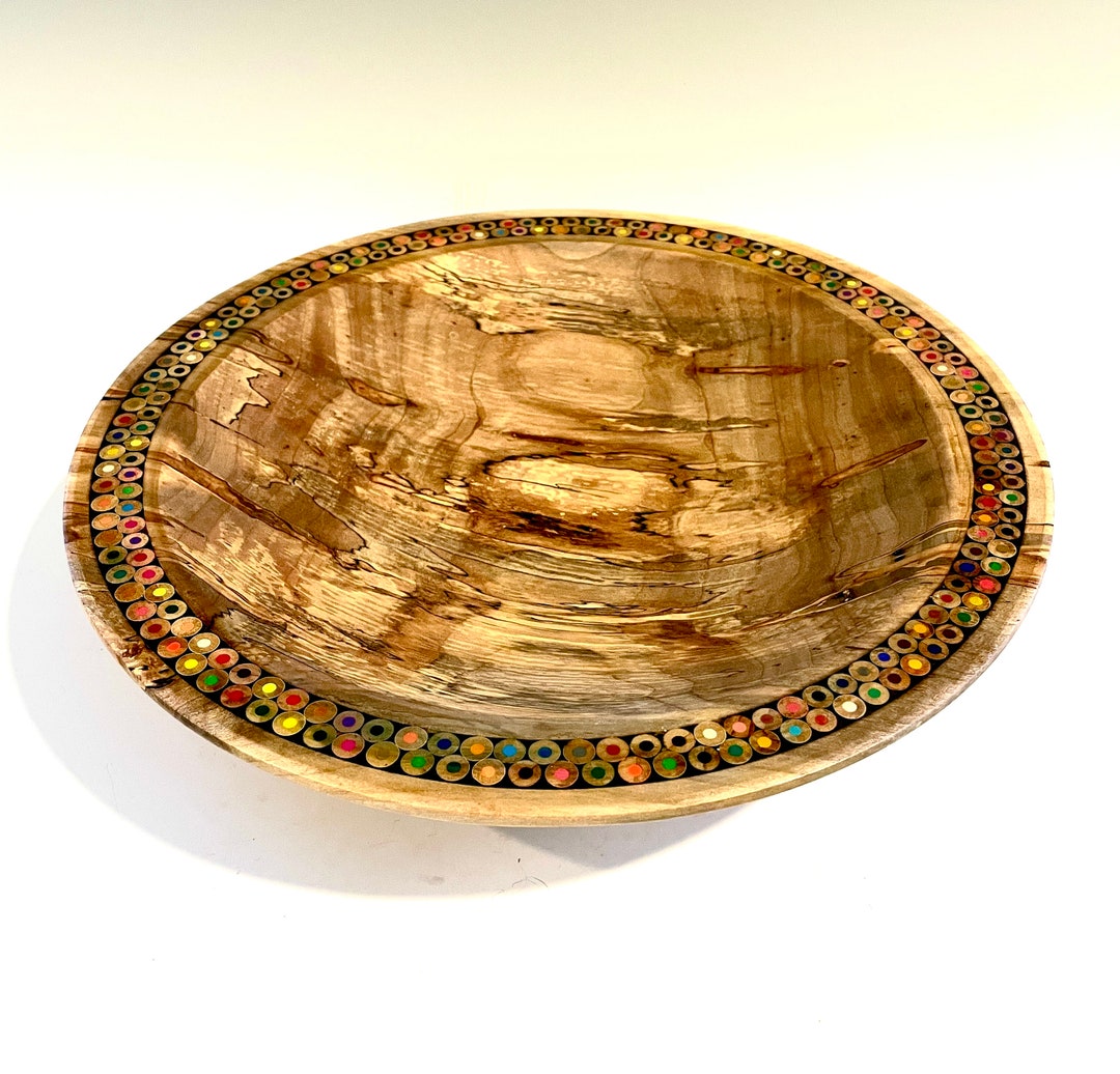 Spalted Maple Color Pencil Bowl Display Kitchenware Wood Art Natural ...