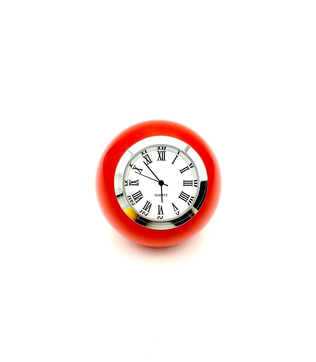 Orange Snooker Ball Clock - Billiard Sphere Timepiece - Man Cave Decor ...