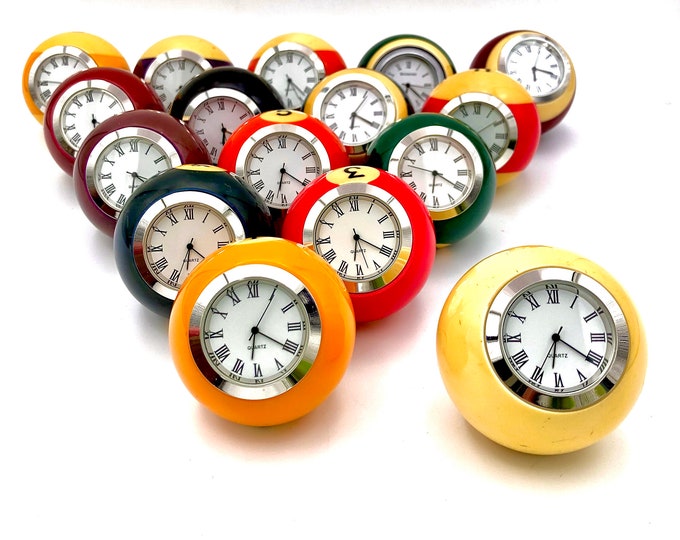 Custom Billiard Ball Clock - Birthday Gift Clock - Man Cave Décor ...
