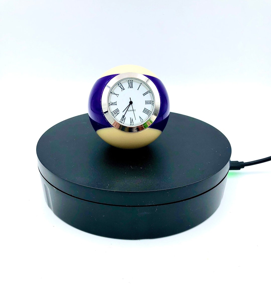 Lucky Number 12 Billiard Ball Clock Favorite Color Navy Pool Ball ...